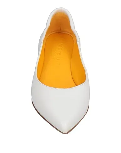 White Leather Ballet flats undefined | Styletyx